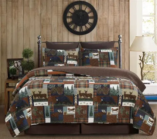 C&F HOME Rutherford Breeze Rustic Lodge Cotton Quilt Reversible And Machine Washable