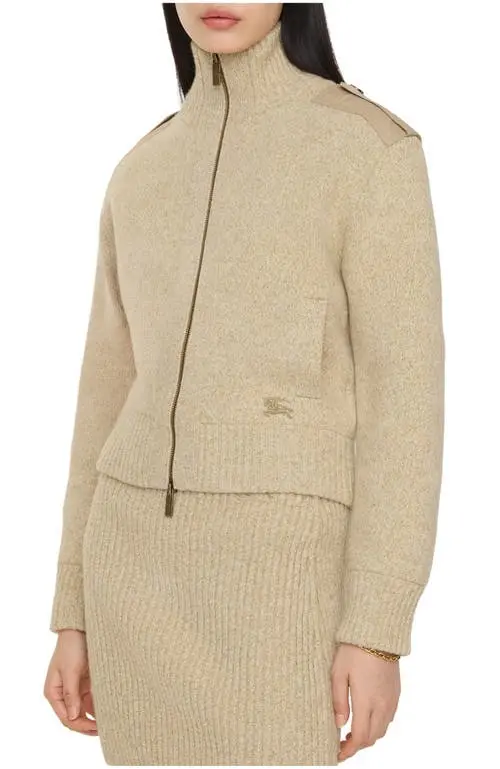Burberry Wool Cashmere Funnel-neck Jacket