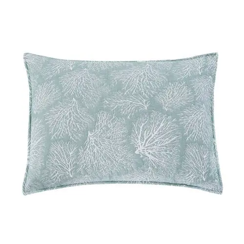 C&F HOME Seafoam Coral Jaquard Coverlet Set