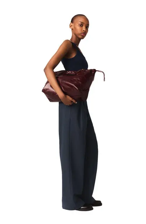 Maje Ribbed Vest Top With Clover Embroidery - Navy