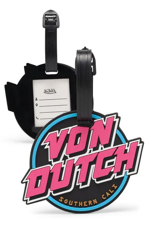 VON DUTCH 2-piece Luggage Id Tag Set - 80s Neon