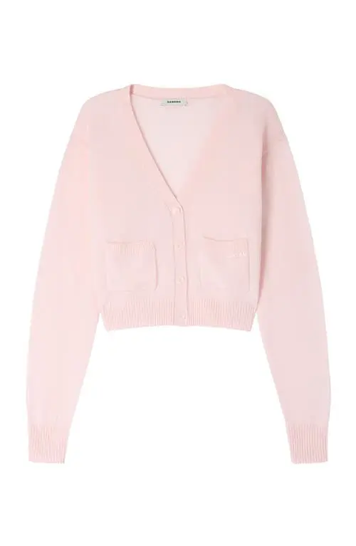 Sandro Cropped Cashmere Wool Cardigan