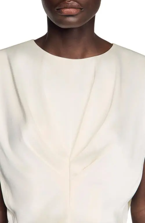 Sandro Pleated Satin Crop Top