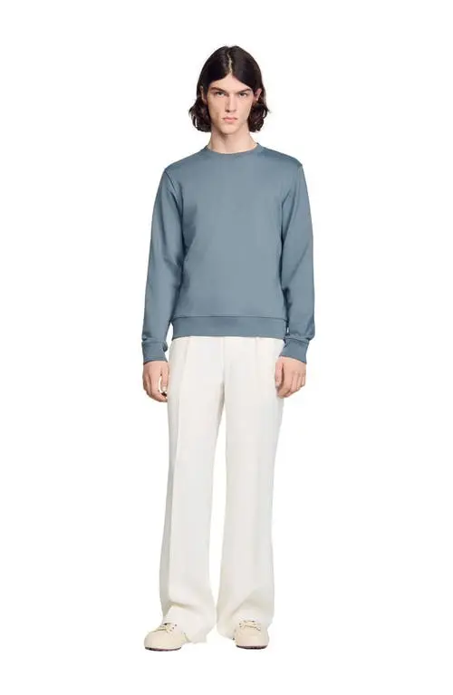 Sandro Logo Fleece Sweatshirt - Grey/blu