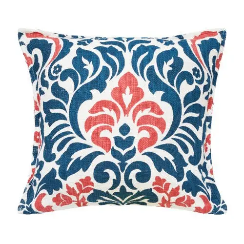 C&F HOME Christopher Abstract Damask Cotton Decorative Throw Pillow - Red
