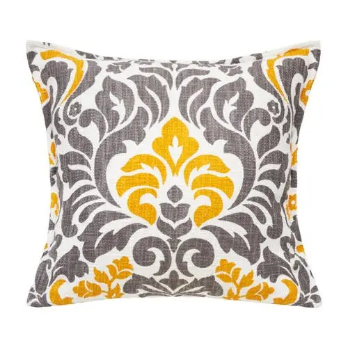 C&F HOME Christopher Abstract Damask Cotton Decorative Throw Pillow - Yellow