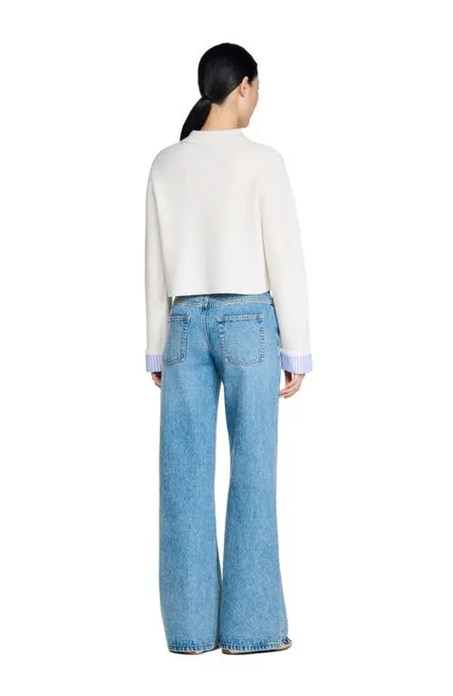 Sandro Wool Polo Cardigan