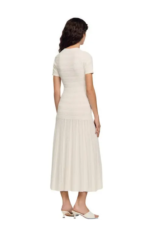 Sandro Knit Button-up Maxi Dress - Ecru
