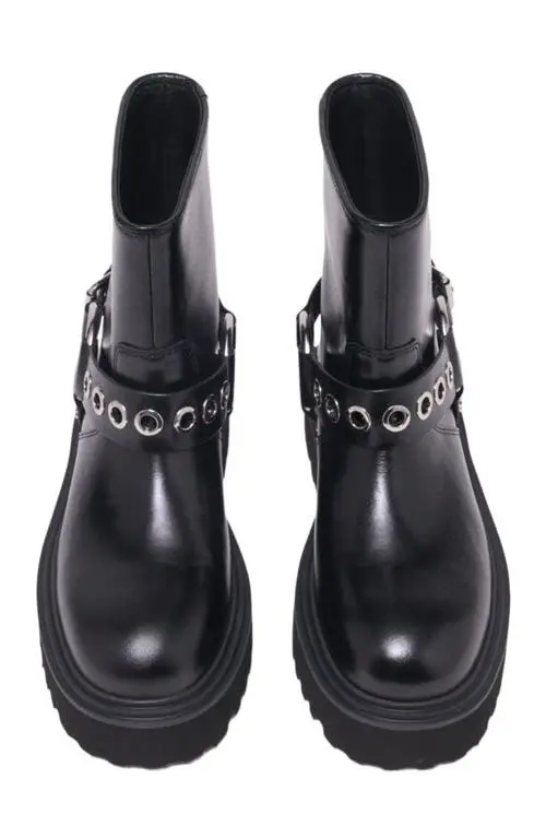 Maje Leather Biker Boots