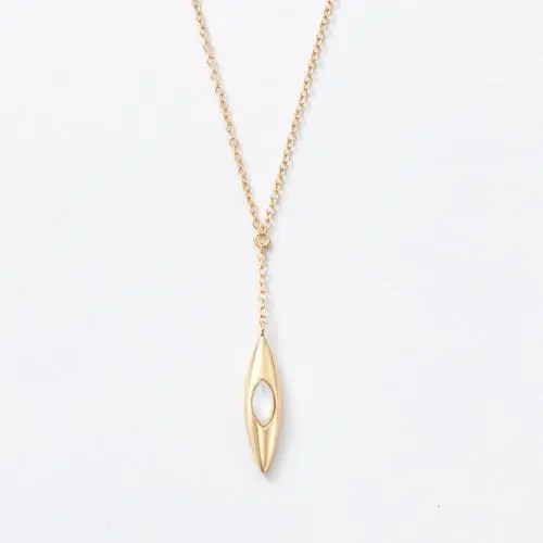 SARA PATINO Iris Double Sided Floating Pendant Necklace - Gold