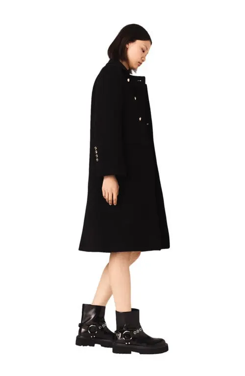 Maje Long Wool-blend Coat