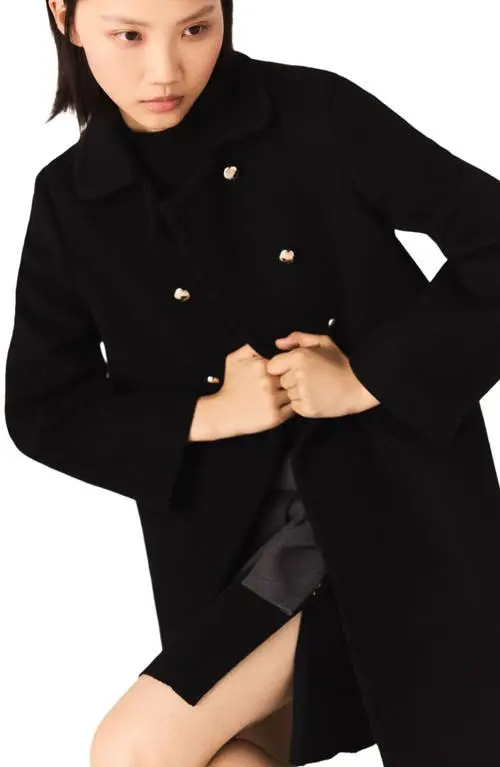 Maje Long Wool-blend Coat