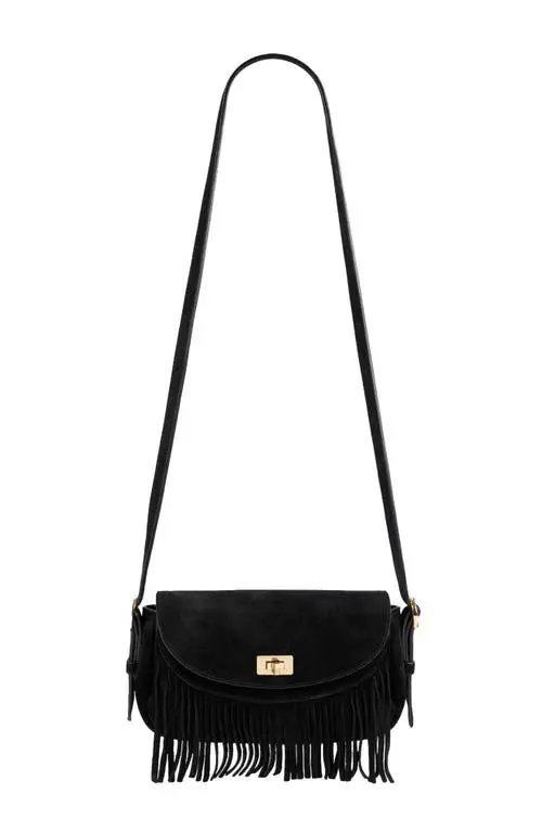 Sandro Mini Mambo Suede Bag - Black