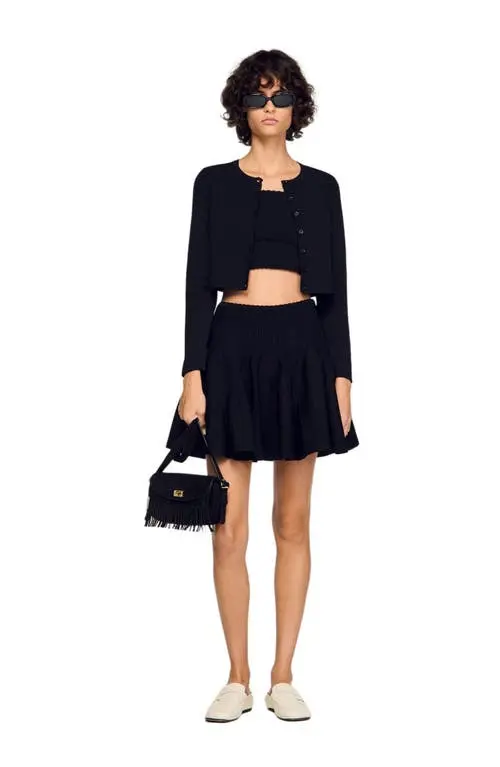Sandro Mini Mambo Suede Bag - Black