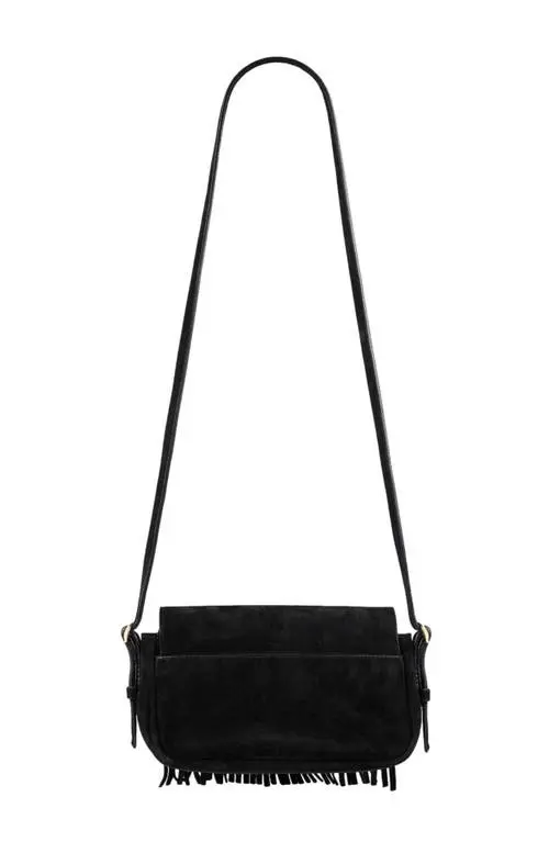 Sandro Mini Mambo Suede Bag - Black