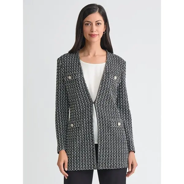 Misook Trim Tweed Knit Jacket