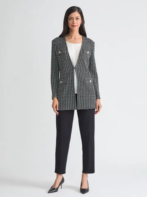 Misook Trim Tweed Knit Jacket