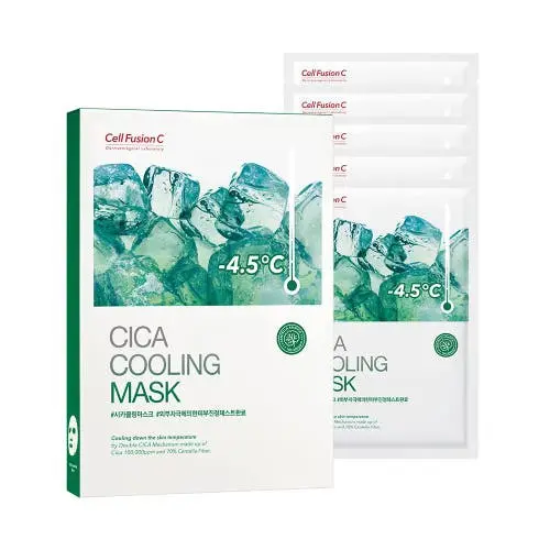 CELL FUSION Post Alpha Cica Cooling Mask 5 Pack - Transparent White