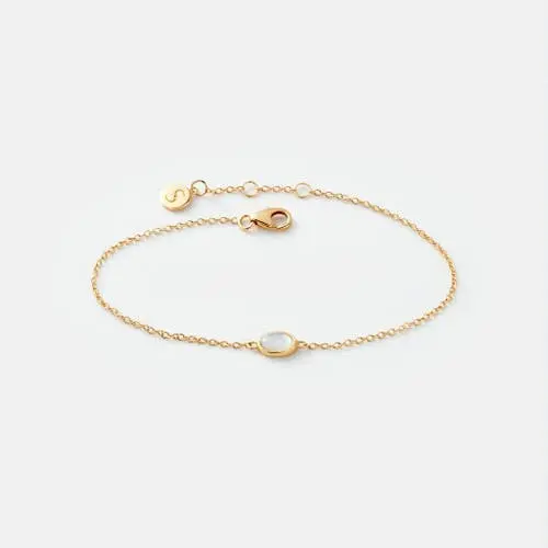 SARA PATINO Oval Pearl Bracelet - Gold