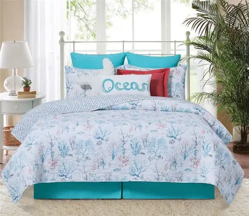 C&F HOME St. Vincent Coastal Beach Cotton Quilt Set Reversible And Machine Washable