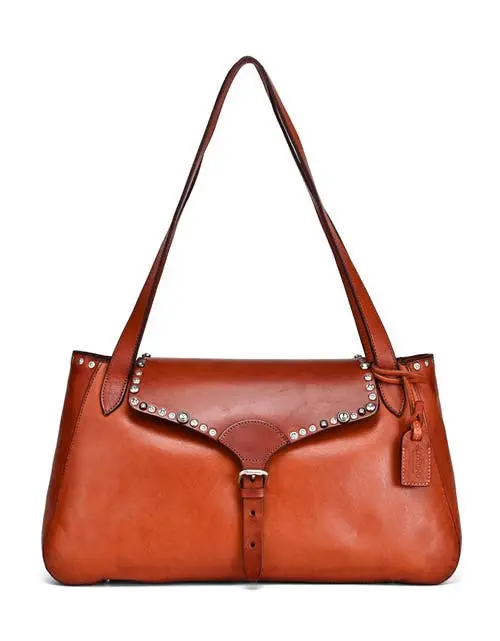 OLD TREND Monarda Leather Shoulder Bag - Cognac