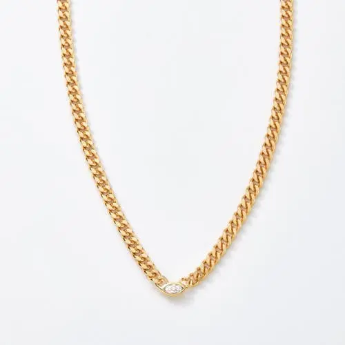 SARA PATINO Cassia Curb Chain Necklace - Gold