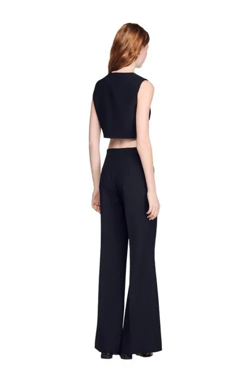 Sandro Jacket-style Crop Top