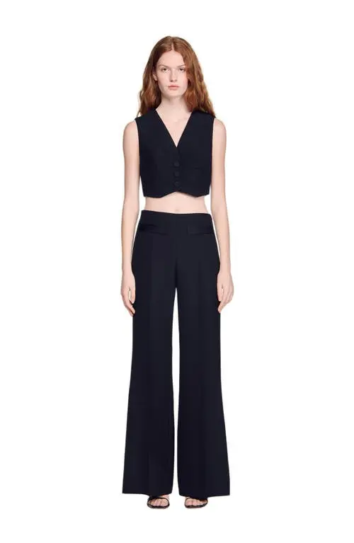 Sandro Jacket-style Crop Top