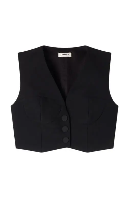 Sandro Jacket-style Crop Top