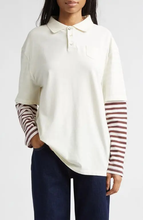 Sandy Liang Oversized Layered Look Polo
