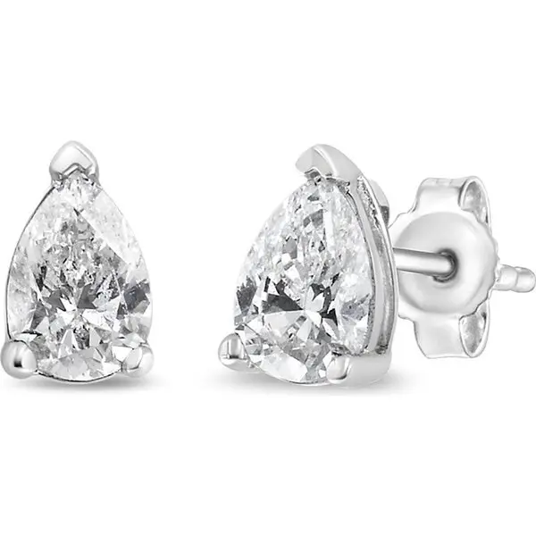 HAUS OF BRILLIANCE 14k Gold 1/4 Ct Pear Lab Grown Diamond Stud Earrings - White