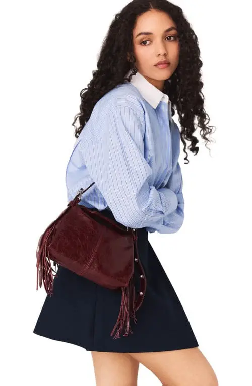 Maje 2-in-1 Striped Shirt And Wrap Skirt Dress - Blue Sky