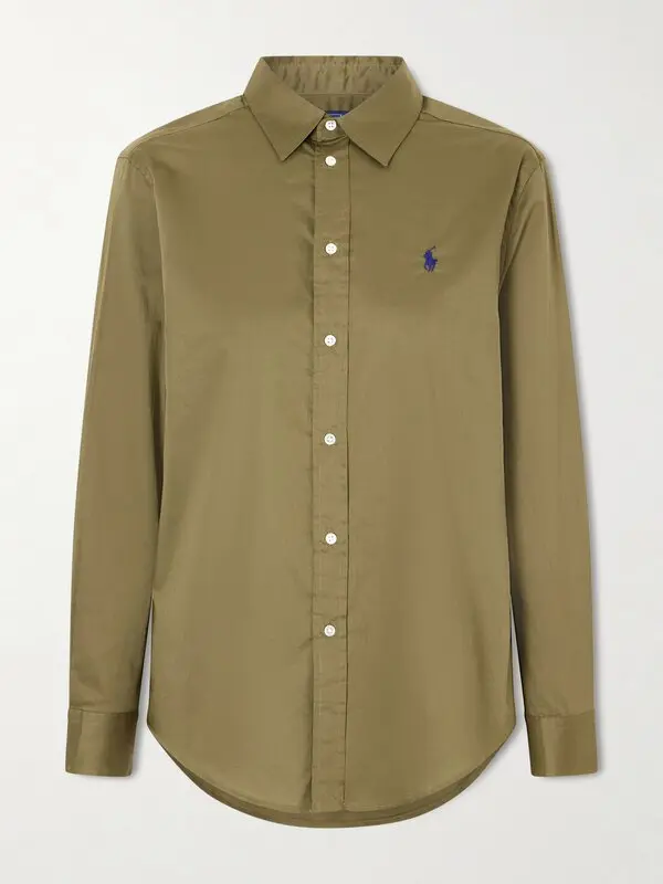 Polo Ralph Lauren Embroidered Cotton Oxford Shirt - Green