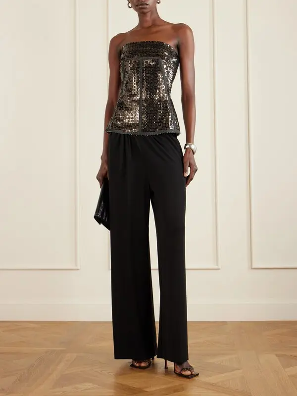 Rick Owens Sequined Denim Strapless Top