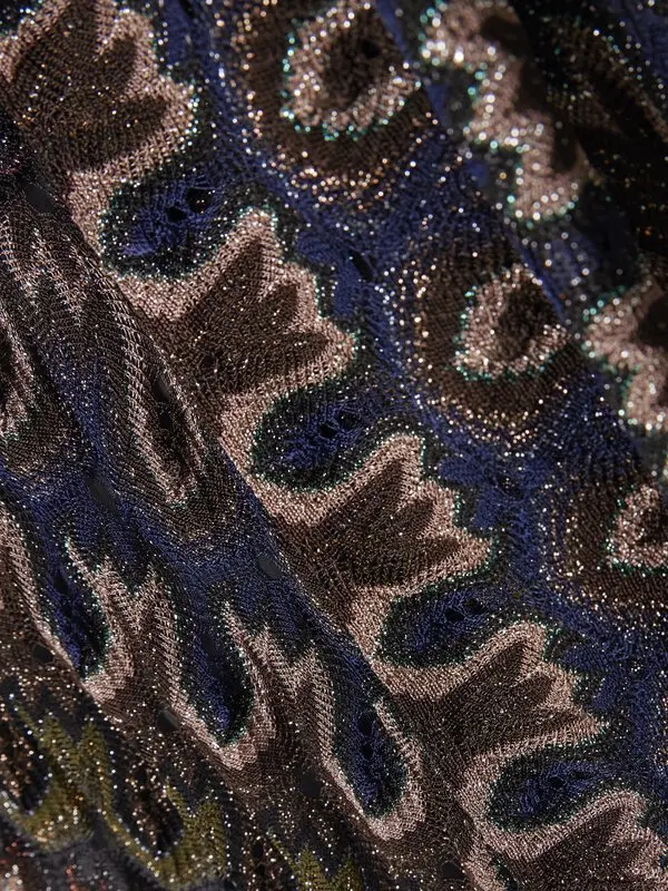 Buy Missoni Tie-detailed Striped Metallic Crochet-knit Dress