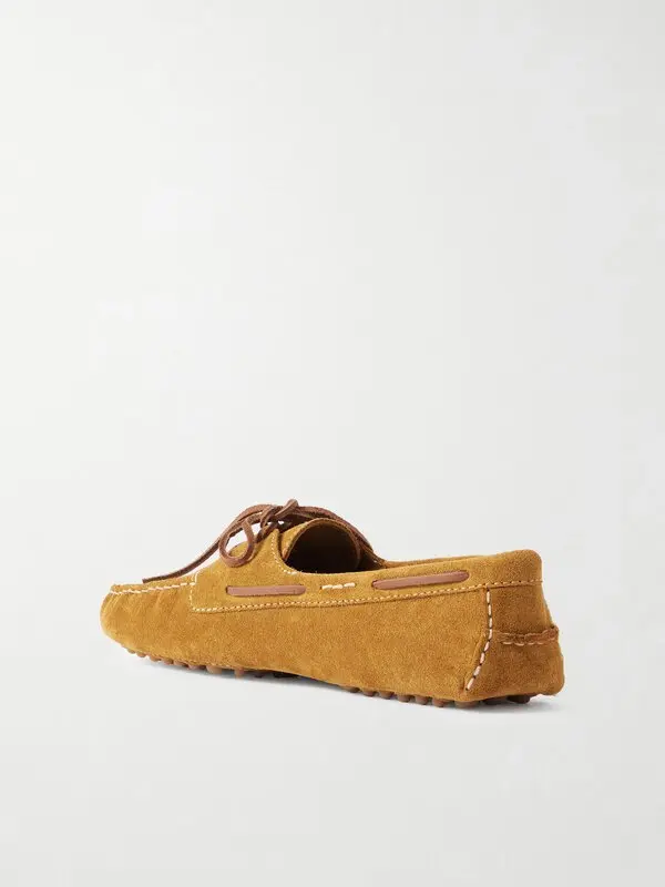 Polo Ralph Lauren Leather-Trimmed Suede Loafers - Green - 40  display picture 1