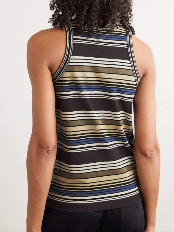 Sacai Striped Cotton Tank - Multi