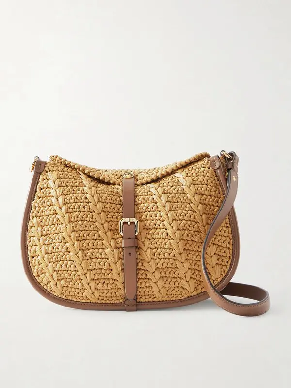 Etro Pony Medium Raffia Shoulder Bag - Brown