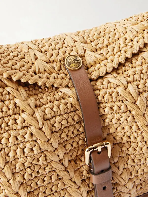 Etro Pony Medium Raffia Shoulder Bag - Brown