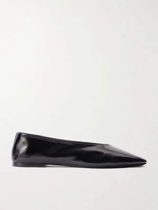 Saint Laurent Sao Leather Ballet Flats - Black