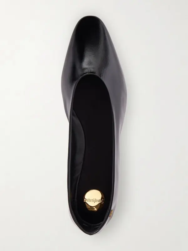 Saint Laurent Sao Leather Ballet Flats - Black