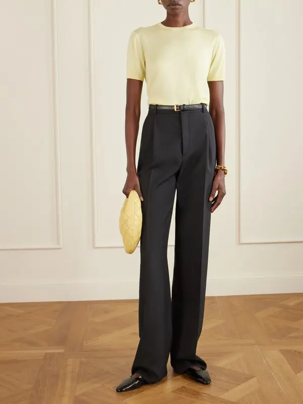 Saint Laurent Sao Leather Ballet Flats