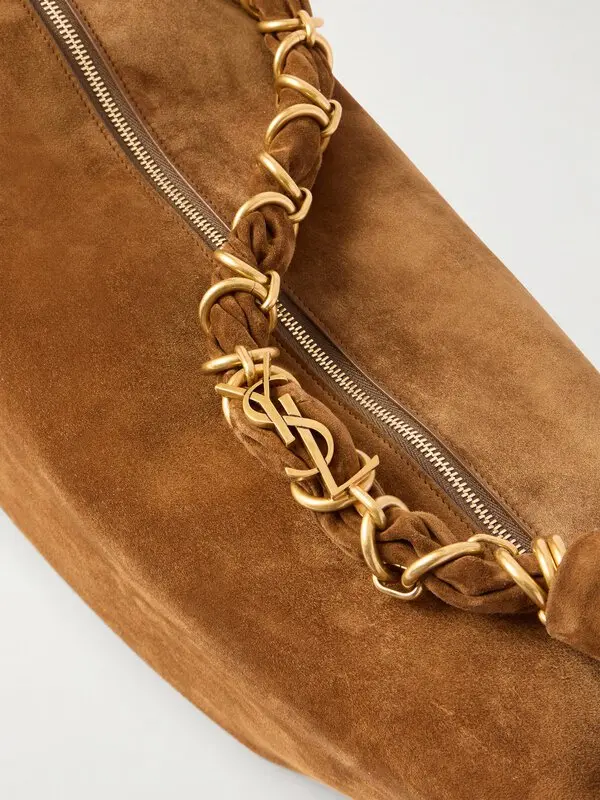 Saint Laurent Amalia Small Suede Shoulder Bag - Brown