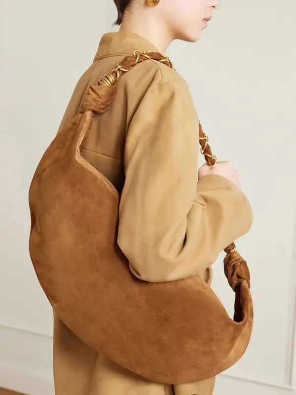 Saint Laurent Amalia Small Suede Shoulder Bag - Brown