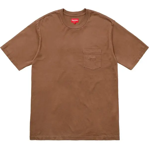 Supreme Overdyed Pocket Tee Shirt - Washed Brown