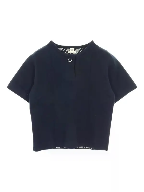 Hermès 10s Cashmere Button Knit Short Sleeve Top