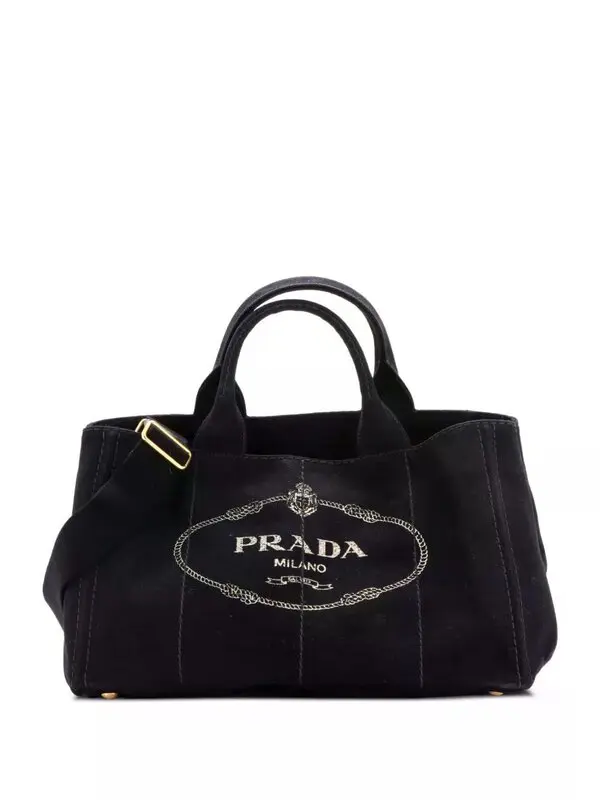 Prada Canapa Convertible Canvas Medium Tote Bag