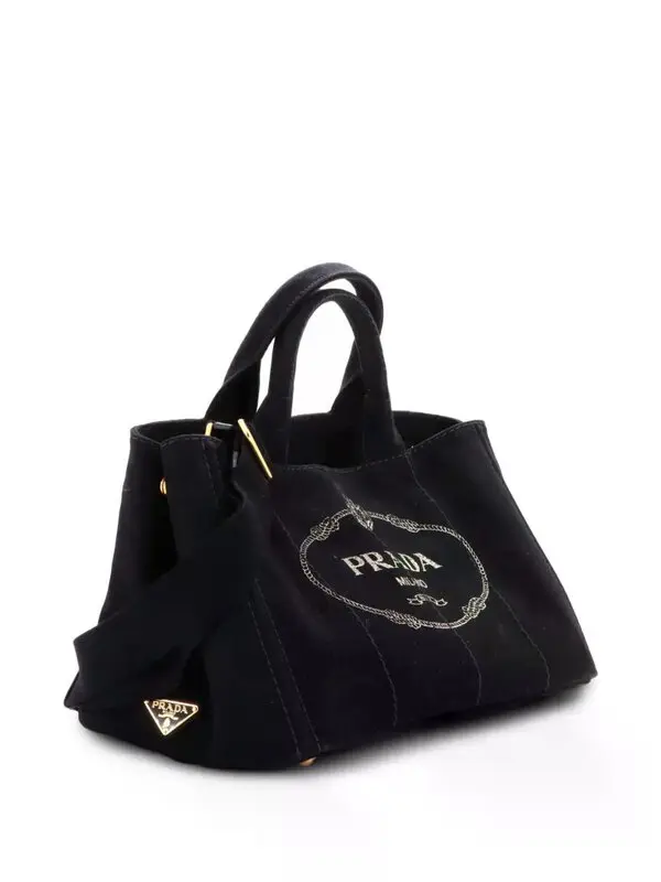 Prada Canapa Convertible Canvas Medium Tote Bag