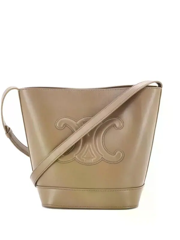 Celine Cuir Triomphe Leather Small Bucket Bag