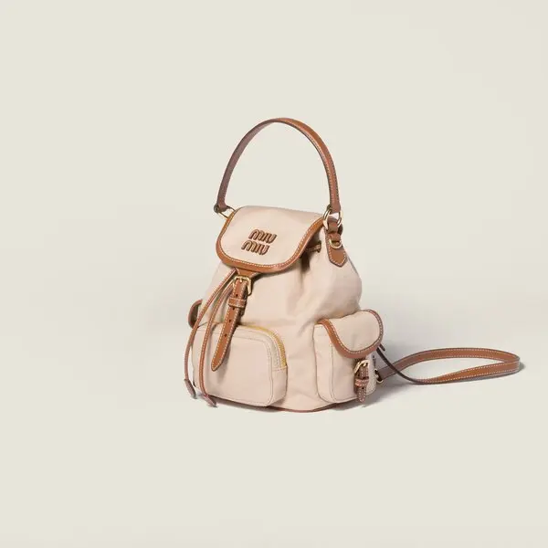 Miu Miu Canvas And Leather Backpack